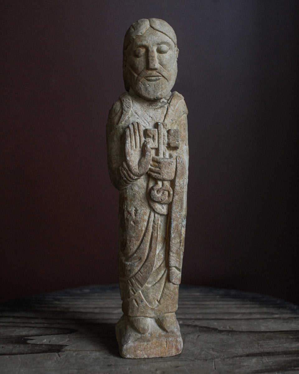 19th Century Sandstone Saint Peter with Keys to Heaven – gallery elder